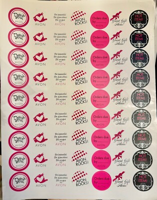 Avon Stickers! 3 Sheets ~Thank you Hot Item Avon Rocks Be Unique ...