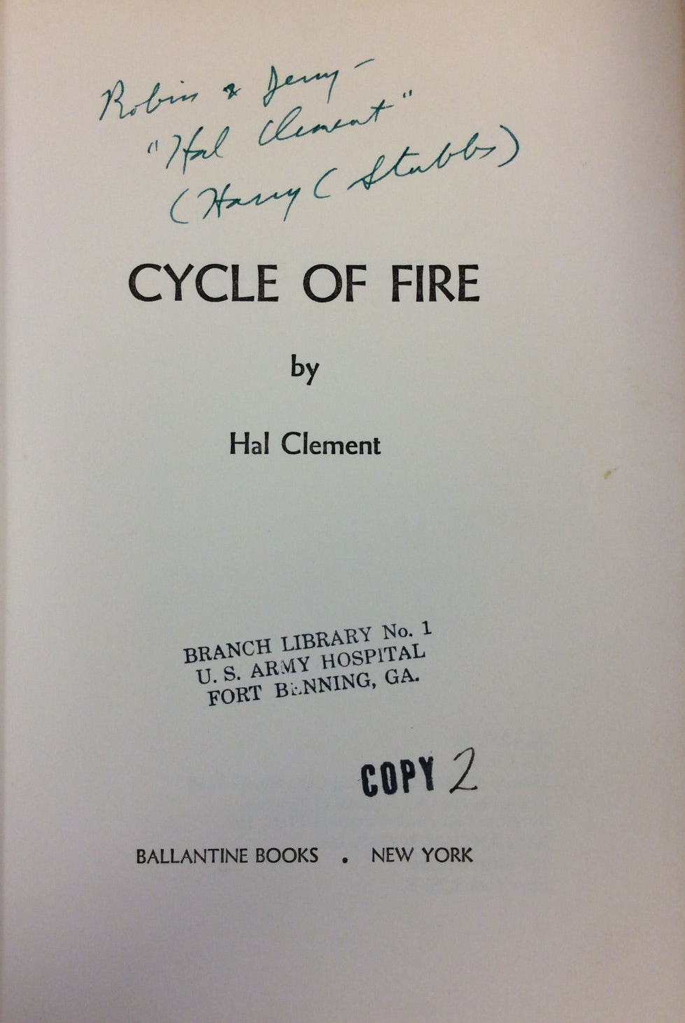 CYCLE OF FIRE By Hal Clement 1957 1st ed., SIGNED, science fiction ...