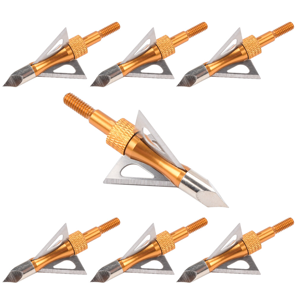 Broadheads 3 Fixed Steel Blade with 1 Broadhead Case +1 Wrench 100 ...