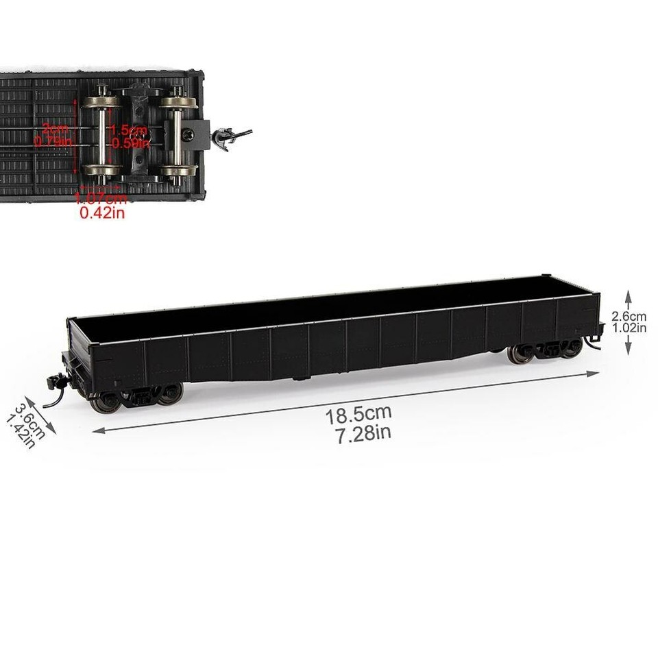 HO Scale 53ft Low-side Gondola Car 1:87 Black Model Railway Wagons 1pc ...