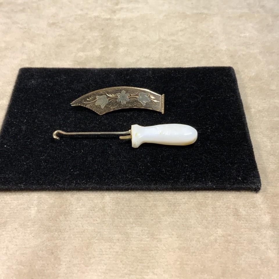 Vintage / Antique Unique Dagger Brooch with Hidden Button Hook | eBay