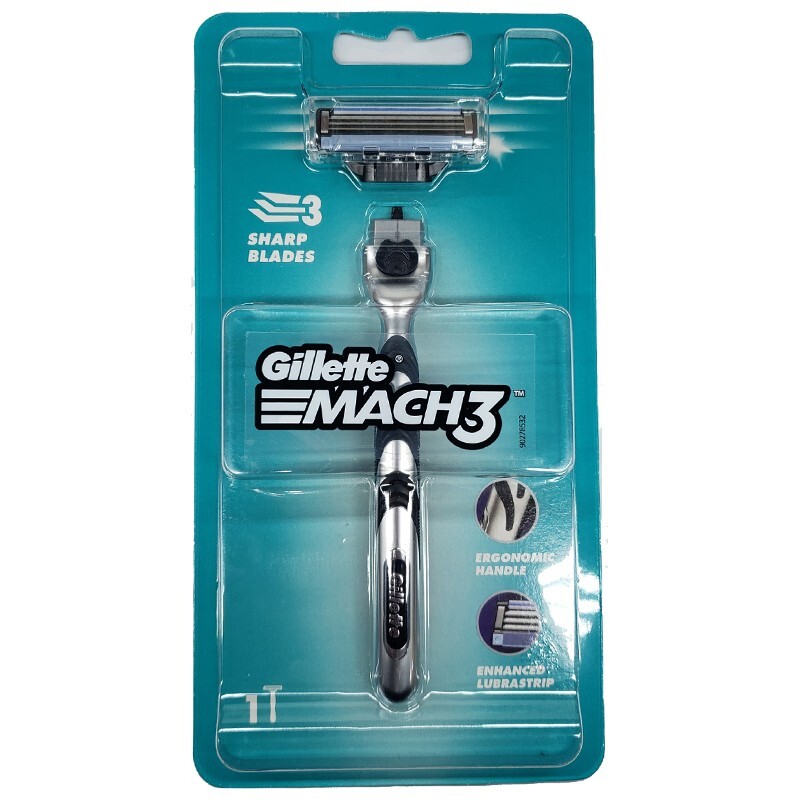 Gillette Mach3 Razor Blade Handle with 1 Cartridge, Fits Mach 3 and ...