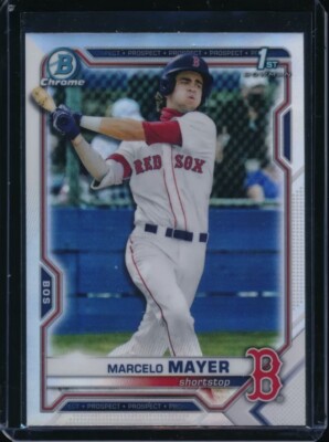 MARCELO MAYER 1st 2021 Bowman Chrome Draft REFRACTOR Rookie RC #1 MLB ...