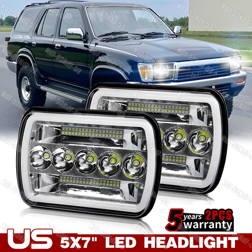 2Psc 5x7" 7x6'' Led Headlight High/Low Beam Fit 1984-1991 for Toyota ...