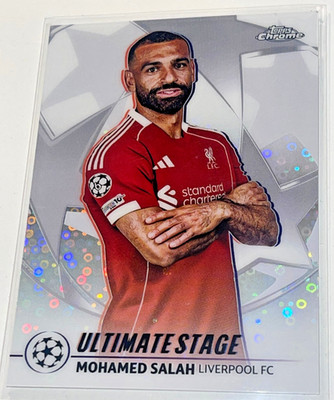 RARE MOHAMED SALAH ULTIMATE STAGE CHROME CARD 2025-26 TOPPS UEFA ...