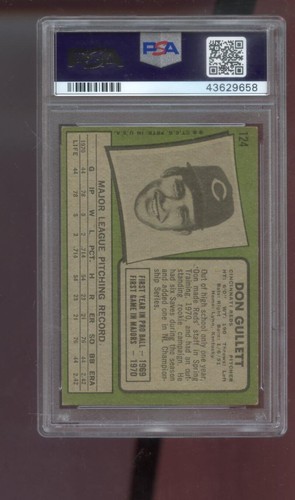 1971 Topps #124 Don Gullett AUTO SIGNED Autograph Card PSA/DNA Baseball ...