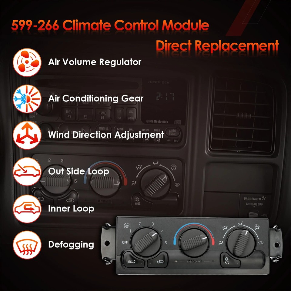 HVAC Climate Control Module Panel For 99-02 Chevy GMC Sierra Silverado ...