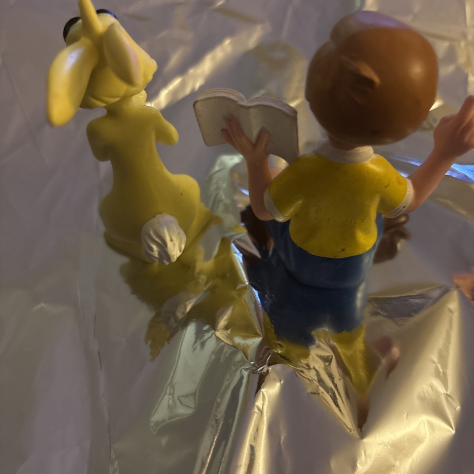 Disney Winnie the Pooh Christopher Robin Reading a Book & Rabbit PVC ...
