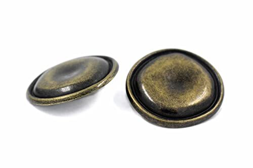 12 Pieces Rustic Round Metal Shank Buttons. 23mm 7/8 inch Antique Brass ...
