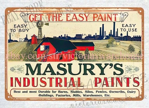 Masury's Industrial Paints metal tin signnew home decorating ideas | eBay