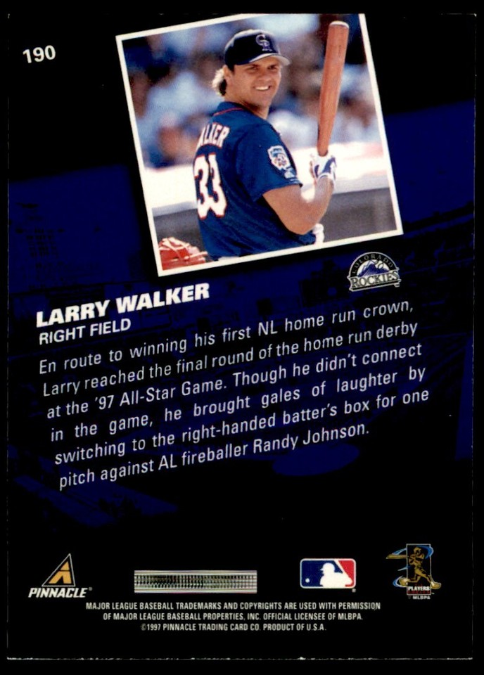 1998 Pinnacle Goin' Jake #190 Larry Walker Colorado Rockies | eBay