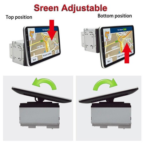 360° Rotate Horizontal 2 Din 10.1"HD Carplay Android 9.1 Car Radio GPS ...