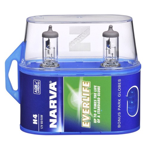 Narva H4 12V 60/55W Everlife Long Life Halogen Headlight Globes 2Pk ...