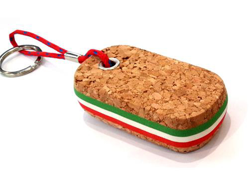 Oval Floating Cork Keychain with Triocolore Insert - Custom ...