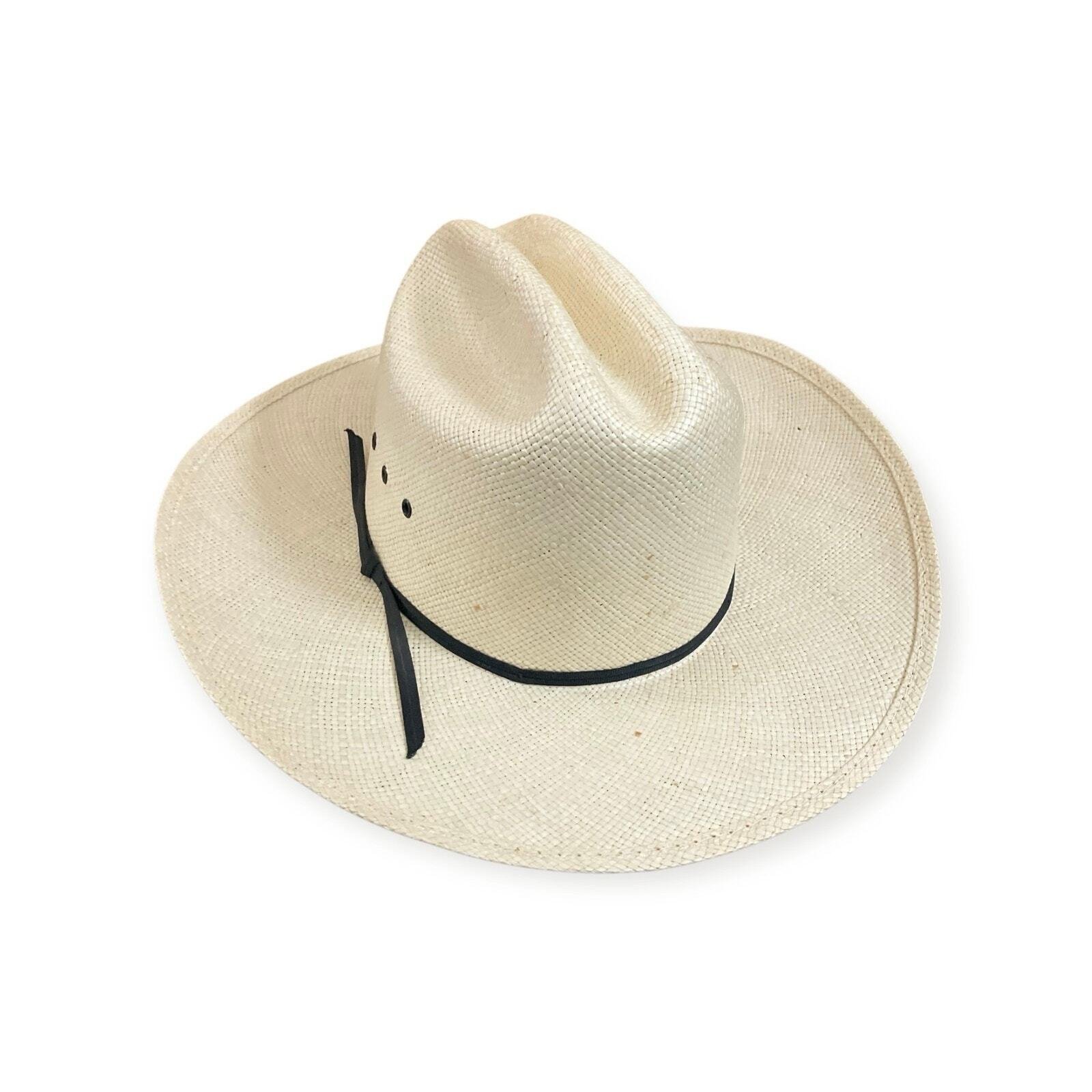 Beaver Hat Men's Ivory Off White Genuine Formosan Western Cowboy Hat SZ ...