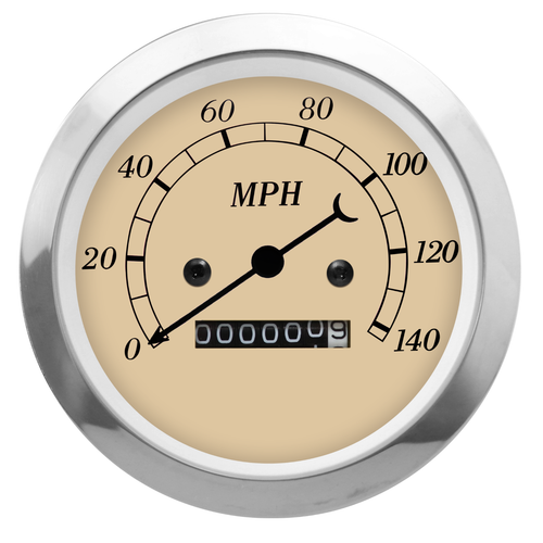 MOTOR METER RACING Classic 85mm 3-3/8" Mechanical Speedometer Odometer ...