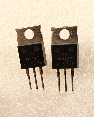 2 x Transistors TIP126, 80V 5A Darlington PNP TO220 ST Microelectronics ...