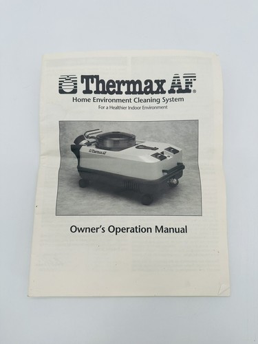 Vintage Thermax AF Home Environment Cleaning System Vacuum Owners ...