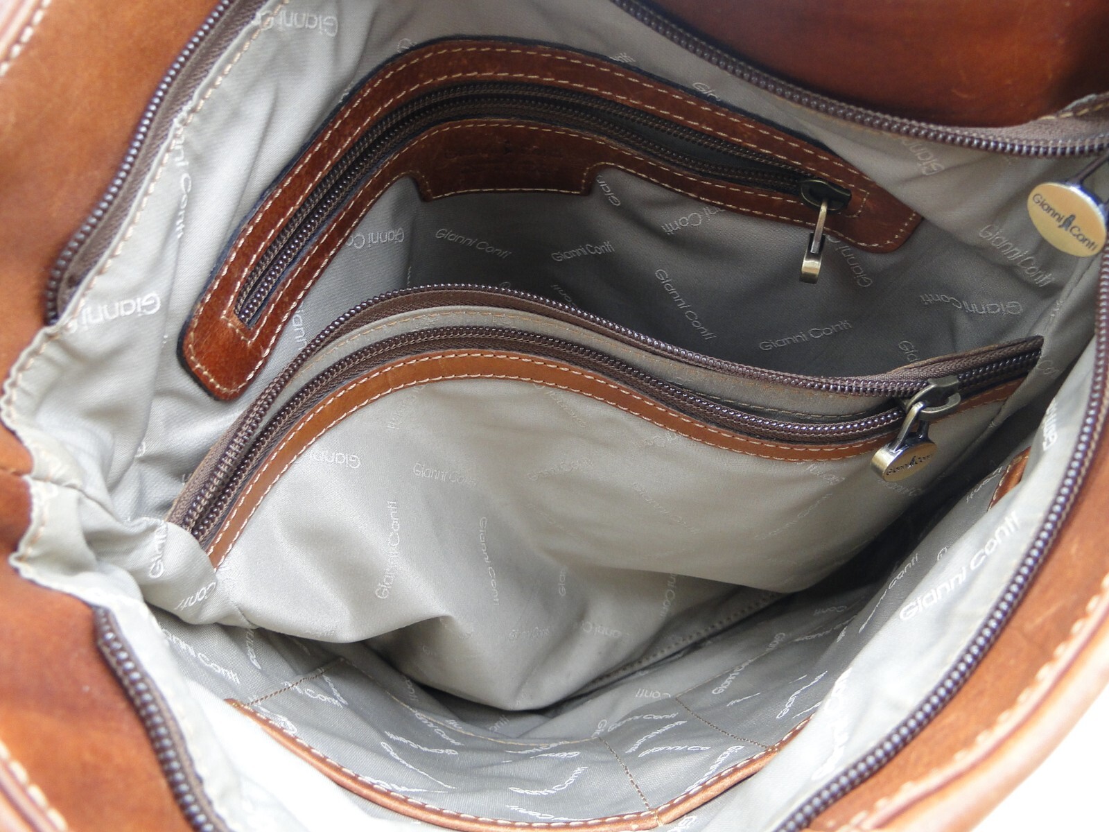 Gianni Conti Brown Soft Leather Adjustable Handbag Tote Purse Large ...