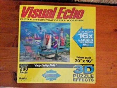 Visual Echo 3D AWAY FINDING SHELLS 500 Piece Jigsaw Puzzle NEW Sail ...