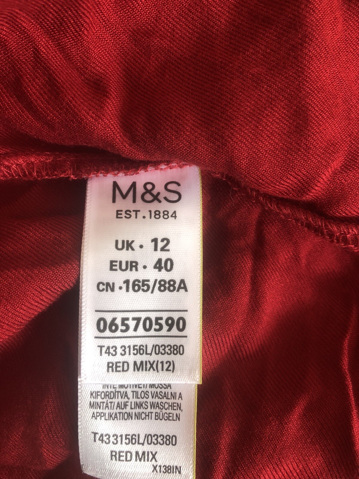 M&S Limited Edition Red High Neck Embroidered Blouse … - Gem
