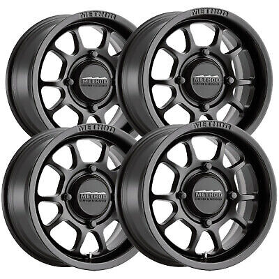 (Set of 4) Method MR409 Bead Grip 15x7 4x156 Matte Black Wheels Rims 15 ...