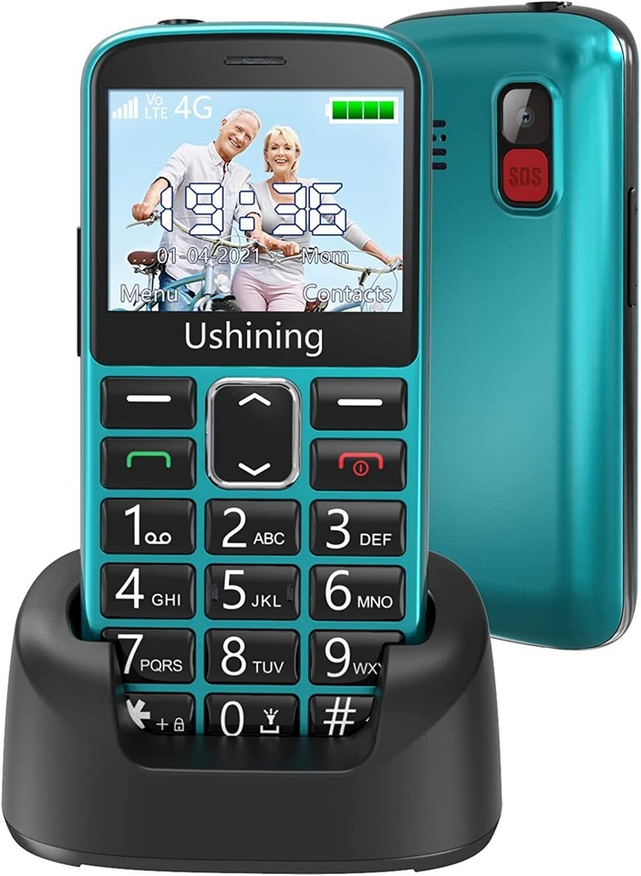 Ushining 4G Senior Cell Phone Unlocked SOS Big Button Senior Basic ...
