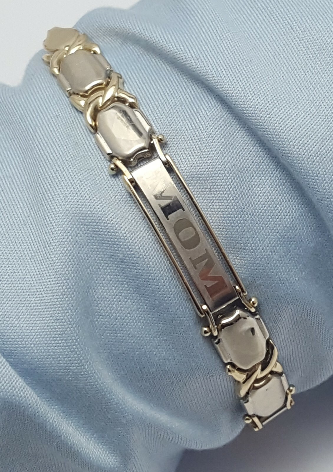 14K Solid Two Tone Multi Color Gold Designer Initial … - Gem