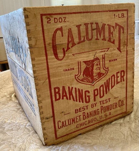 Vintage Calumet Baking Powder General Store Wood Crate Primitive Rustic ...
