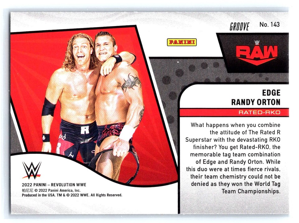2022 PANINI REVOLUTION WWE GROOVE PARALLEL #143 RATED-RKO EDGE RANDY ...