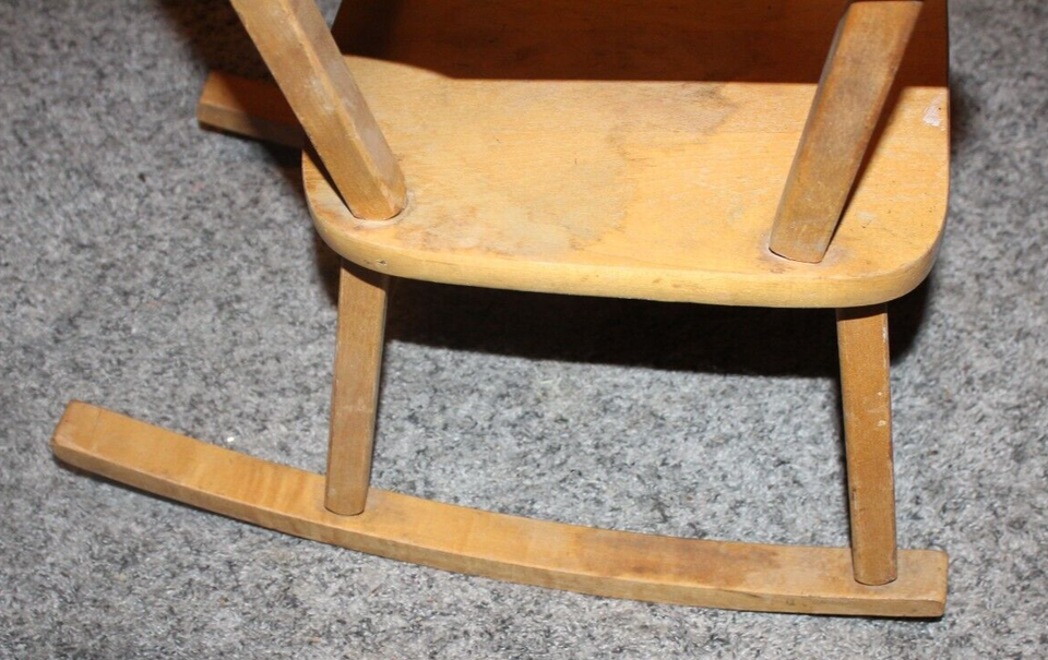 Vintage " PLAYSKOOL " Wood Seat Child Rocking Chair with Music Box | eBay