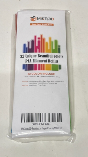 Mika 3D 2.85mm PLA Filament Refills 32 Colors Pack 160 Count 3Doodler ...