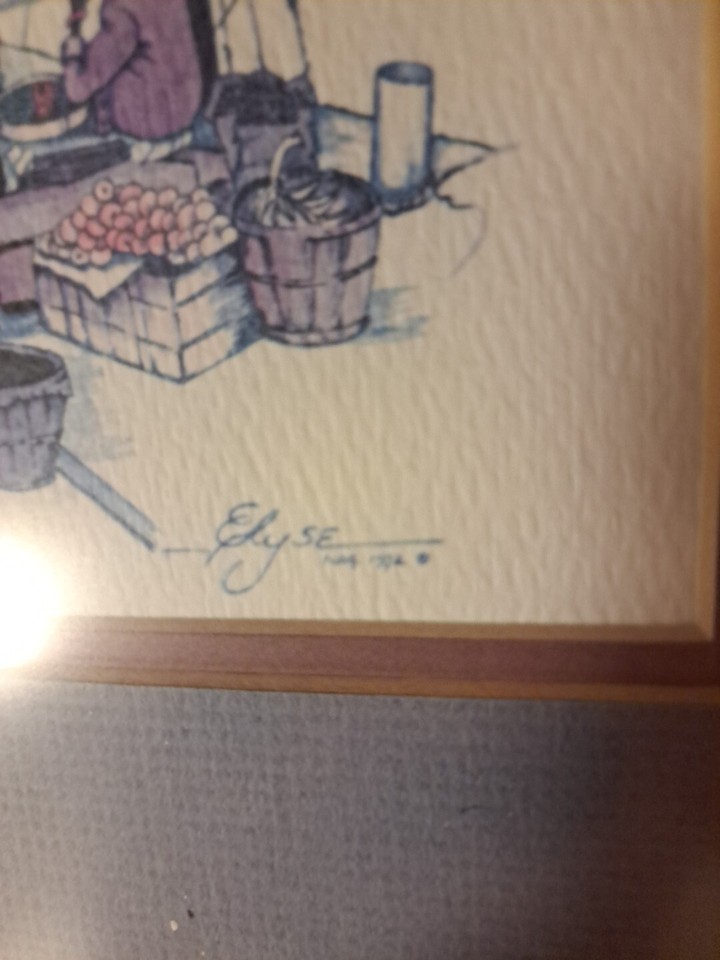 1977 Elyse Wasile Art Print of Market Range Bahamas Seashore Beach ...
