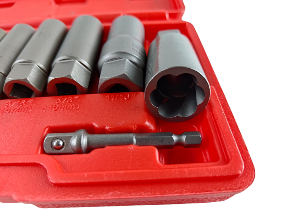 11pc 3/8" Drive deep Bolt Extractor Twist Socket Set Stud Nut | eBay