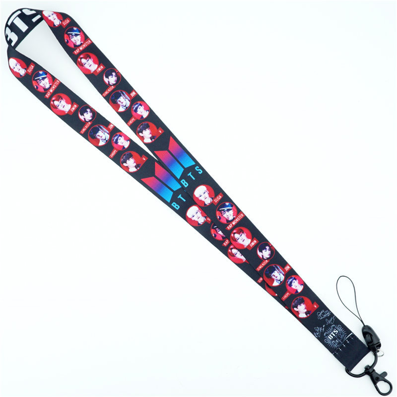Korea Kpop Boys Lanyard Neck Strap Charms Cell Phone Rope KeyChain ...