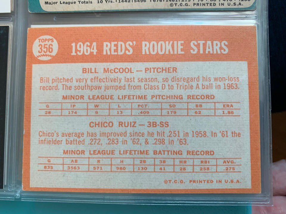 Bill McCool 1964 Topps rookie Autographed baseball card number 356 | eBay