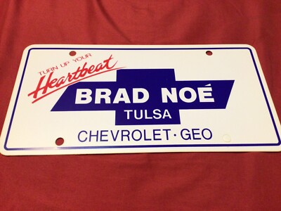 90’s BRAD NOE CHEVROLET BOOSTER Plastic License Plate Tulsa Ok Chevy | eBay