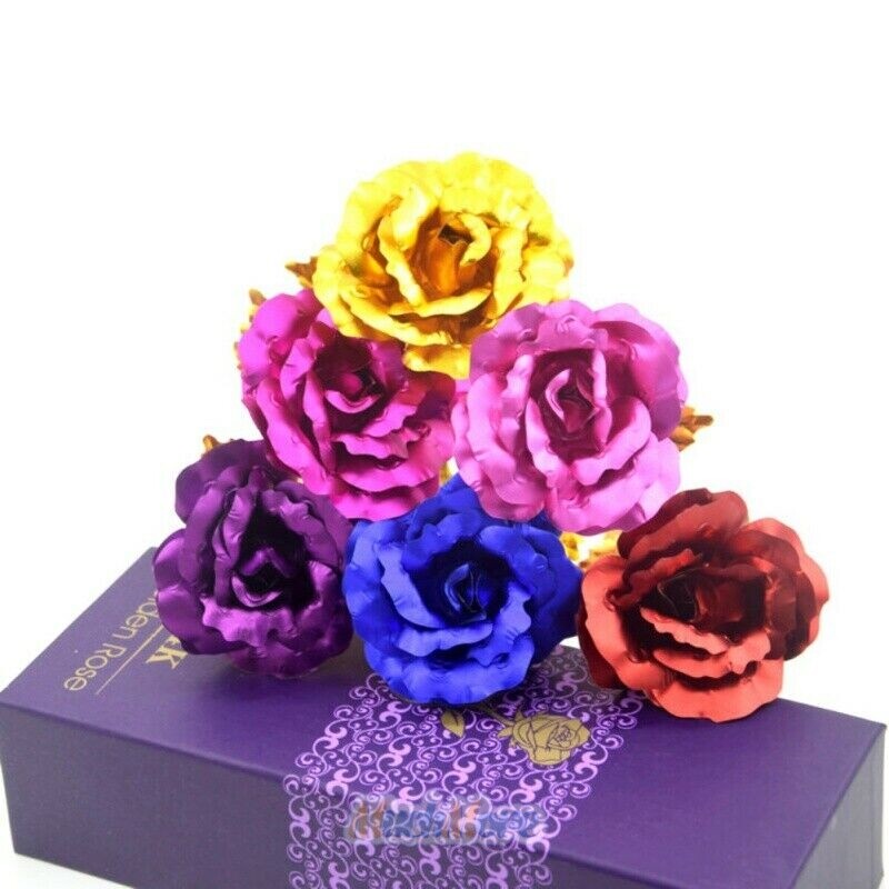 24K Rose Flower, Gold Dipped Rose 24K Forever Rose with Gift Box Gift ...
