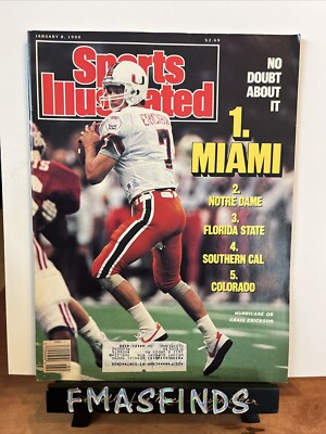 L3 1990 CRAIG ERICKSON MIAMI HURRICANES Jan 8 Sports Illustrated | eBay