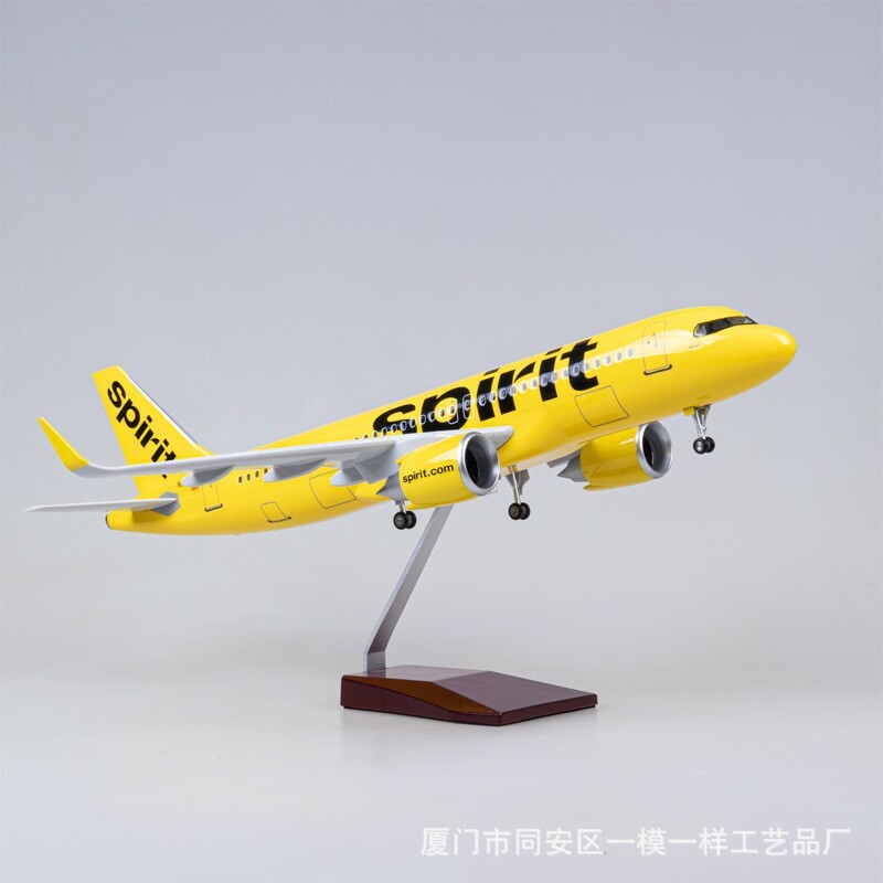 1/80 The USA Airbus A320neo passengerPlane Yellow Voice Light & Wheels ...