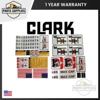 Clark Forklift Black Decal Sticker with other Safety Decals (21 pcs ...