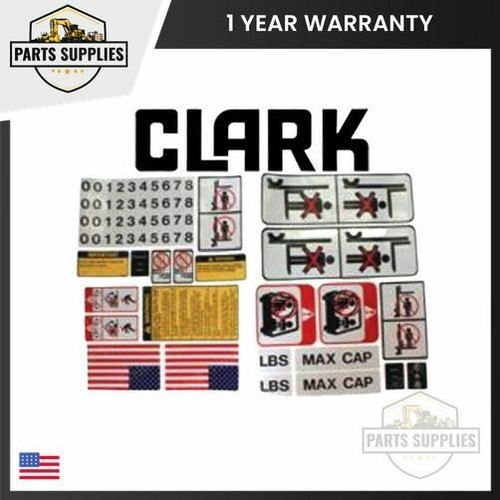 Clark Forklift Black Decal Sticker with other Safety Decals (21 pcs ...