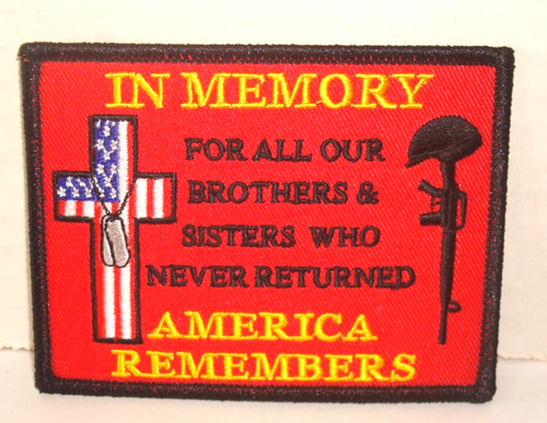 KIA IN MEMORY AMERICA REMEMBERS IRON ON EMBROIDERED PATCH 4 inch | eBay