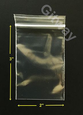 2" x 3" Reclosable Resealable 2x3 Bag Zip Top Lock Poly Clear Plastic ...