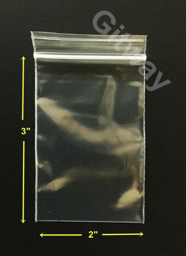 2" x 3" Reclosable Resealable 2x3 Bag Zip Top Lock Poly Clear Plastic ...