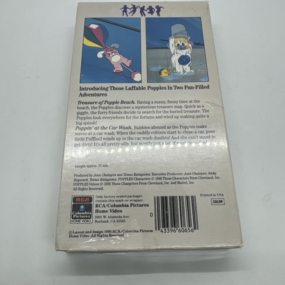 New Sealed Vintage Popples Treasure of Popple Beach VHS 1986 RCA ...