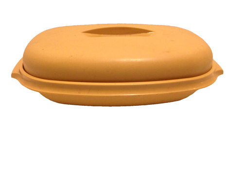 VINTAGE TUPPERWARE Microwave Veggie/Rice Steamer/Strainer Harvest Gold ...