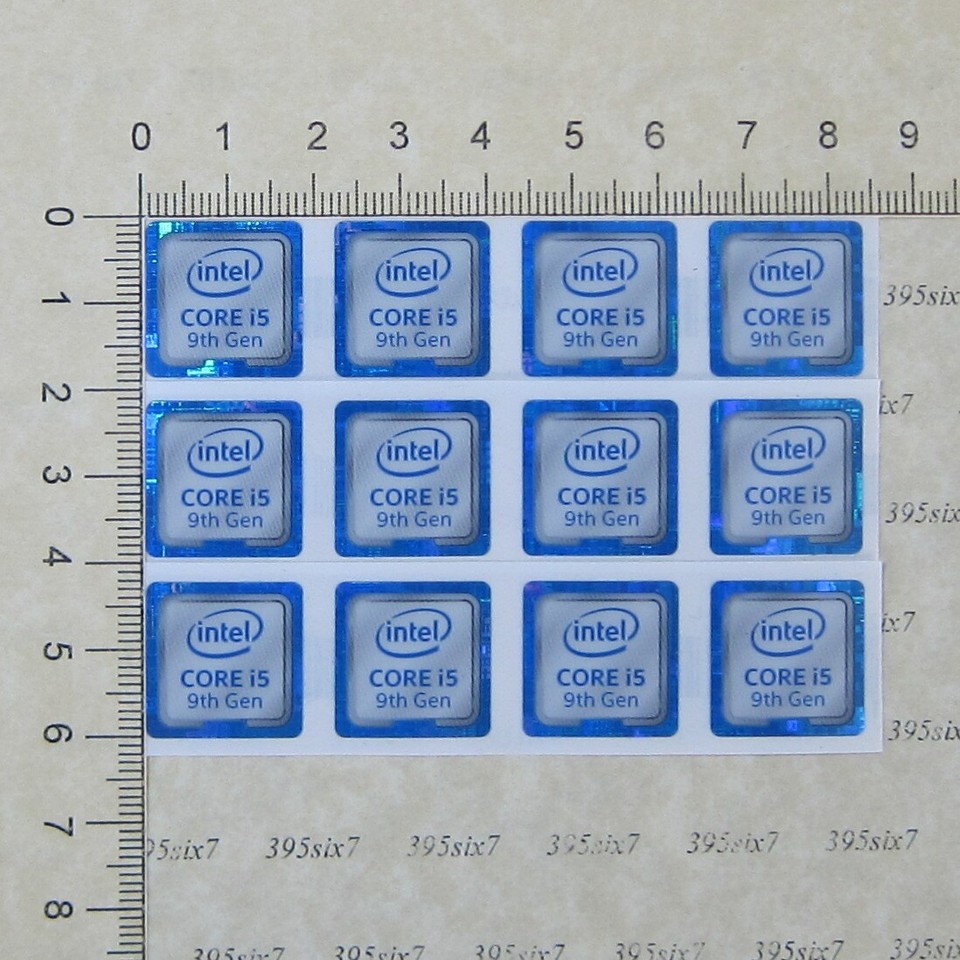 Laptop PC Processor Sticker (1st 3rd 4th 6th 7th 8th 9th 10th Gen) x 12 ...