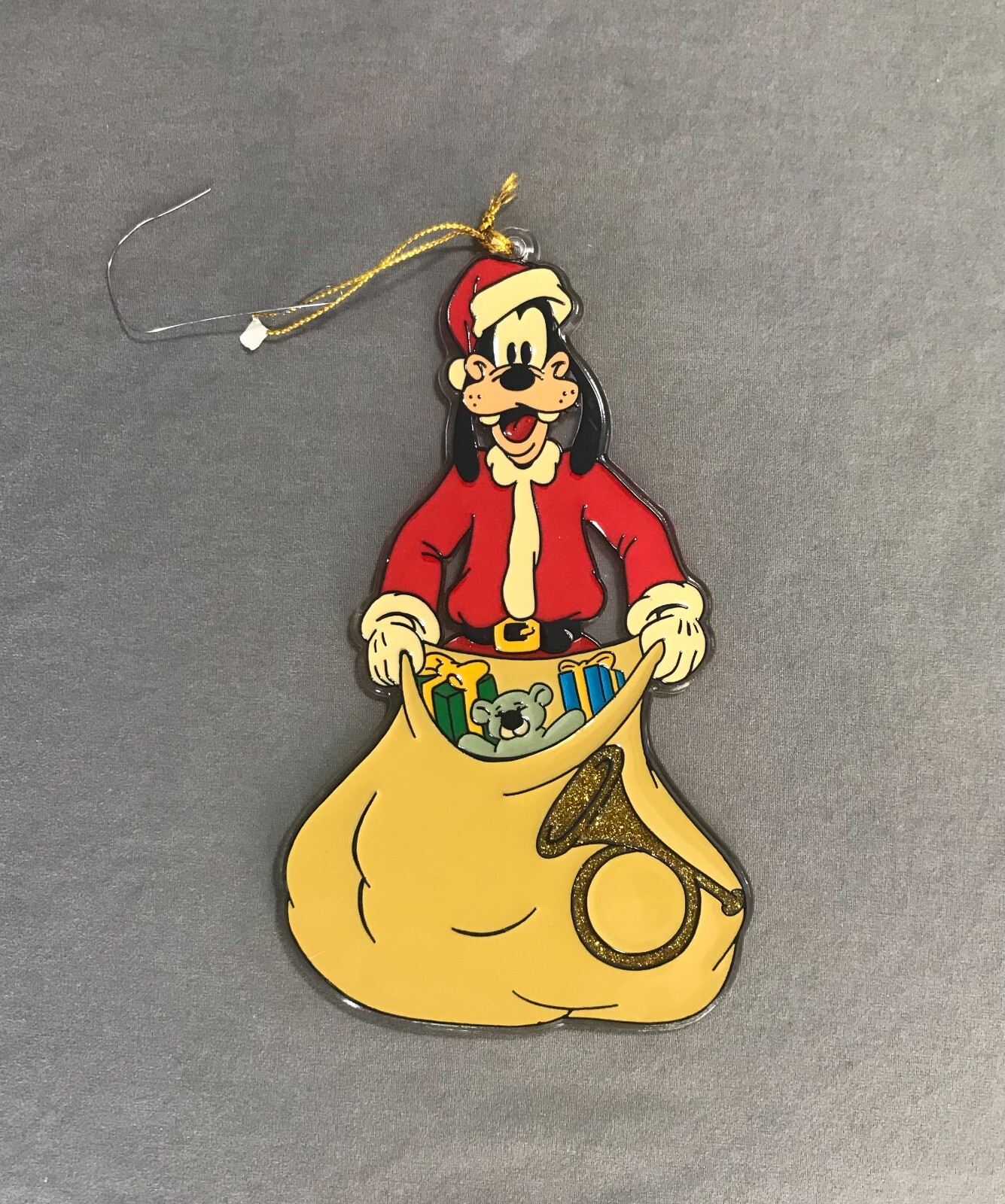Vintage Disney Goofy Santa with Sack of Toys Christmas Acrylic Hanging ...