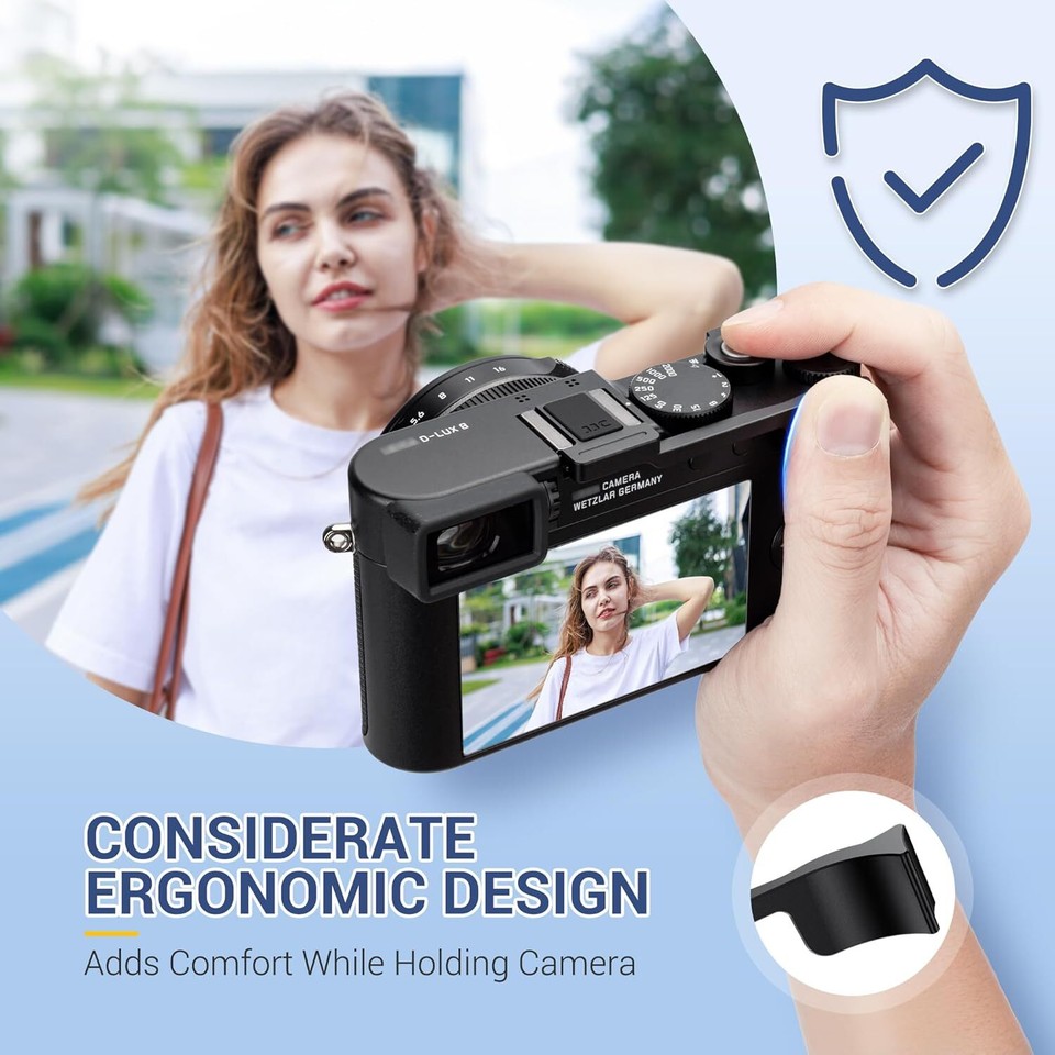 JJC Metal D-Lux8 Camera Thumb Up Grip with Hot Shoe Cover Cap for Leica ...